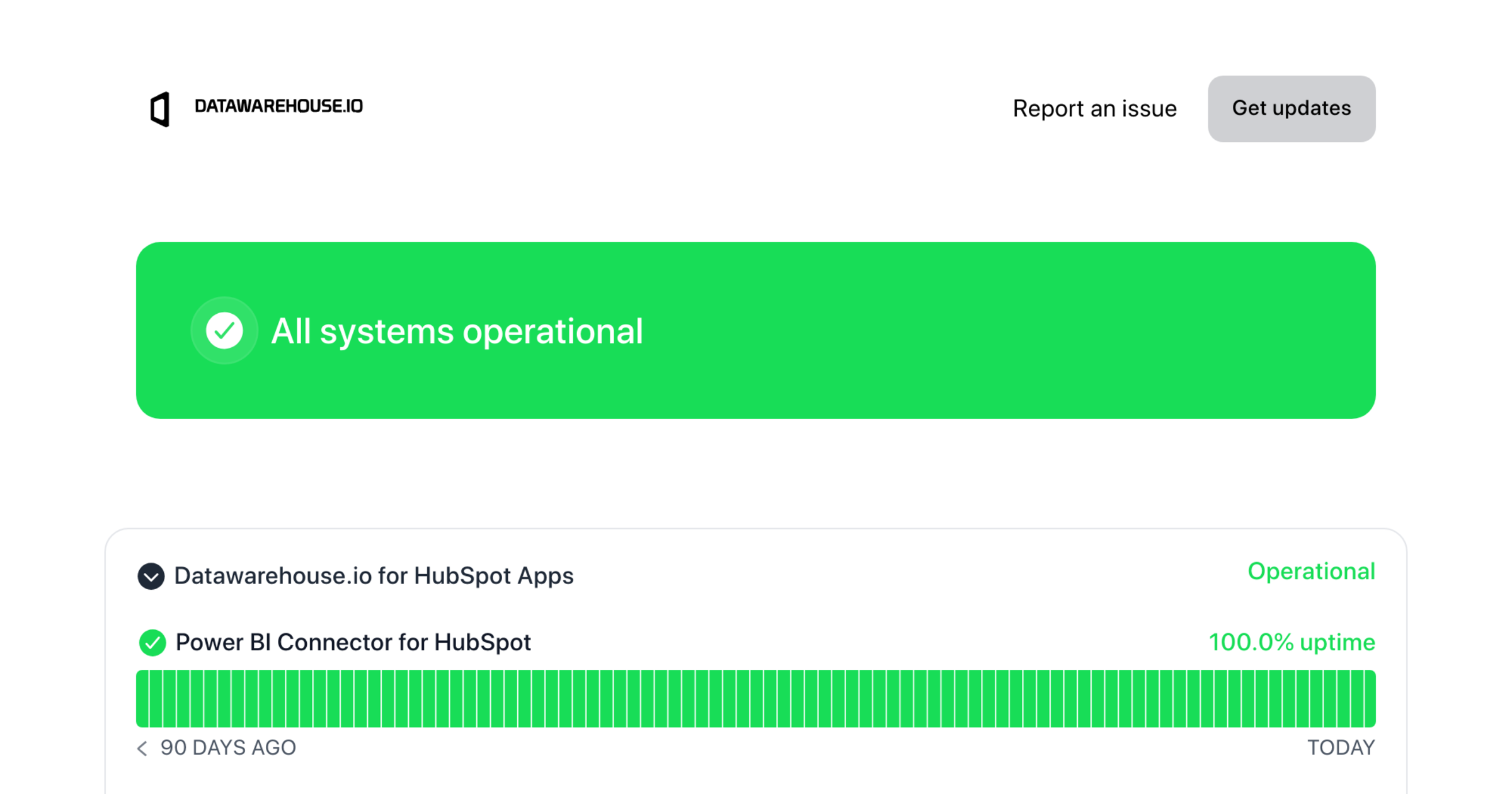 Datawarehouse.io - Status
